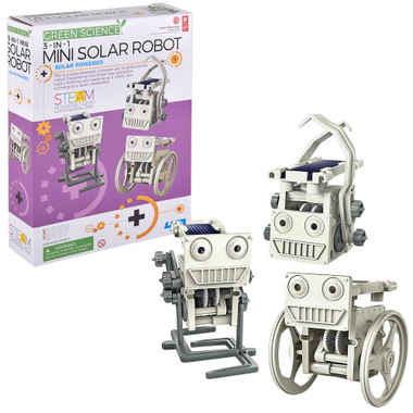 3-in-1 Mini Solar Robot Green Science Kit 4M Project Kits