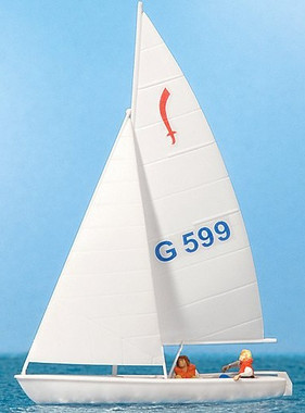 Sailboat G599 w/2 Figures Sitting HO Scale Preiser