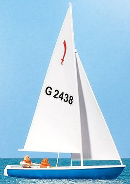 Sailboat G2438 w/2 Figures Sitting HO Scale Preiser
