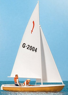 Sailboat G2004 w/2 Figures Sitting HO Scale Preiser