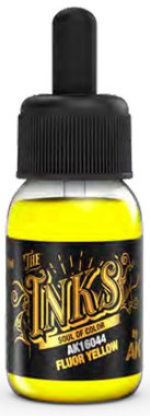 Inks: Fluor Yellow Acrylic 30ml Bottle AK Interactive
