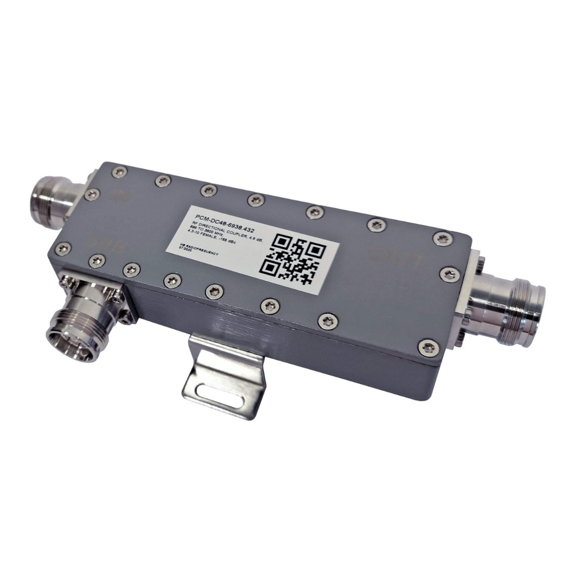 Powertec RF Directional Coupler, 6 dB, 698 to 3800 MHz, 4.3-10 Female ...