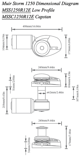 Muir Storm 1250 Capstan 12V Windlass MSSC1250R12E - Seatech Marine ...