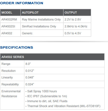 SeaStar AR4502SI | SmartStick | Simrad AutoPilot Sensor