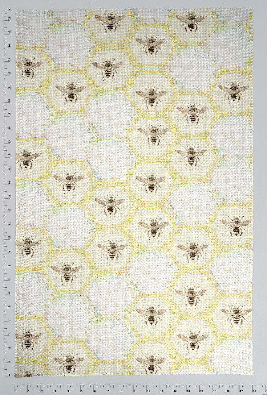 Flowers & Bees - Muted Cross Stitch Fabric