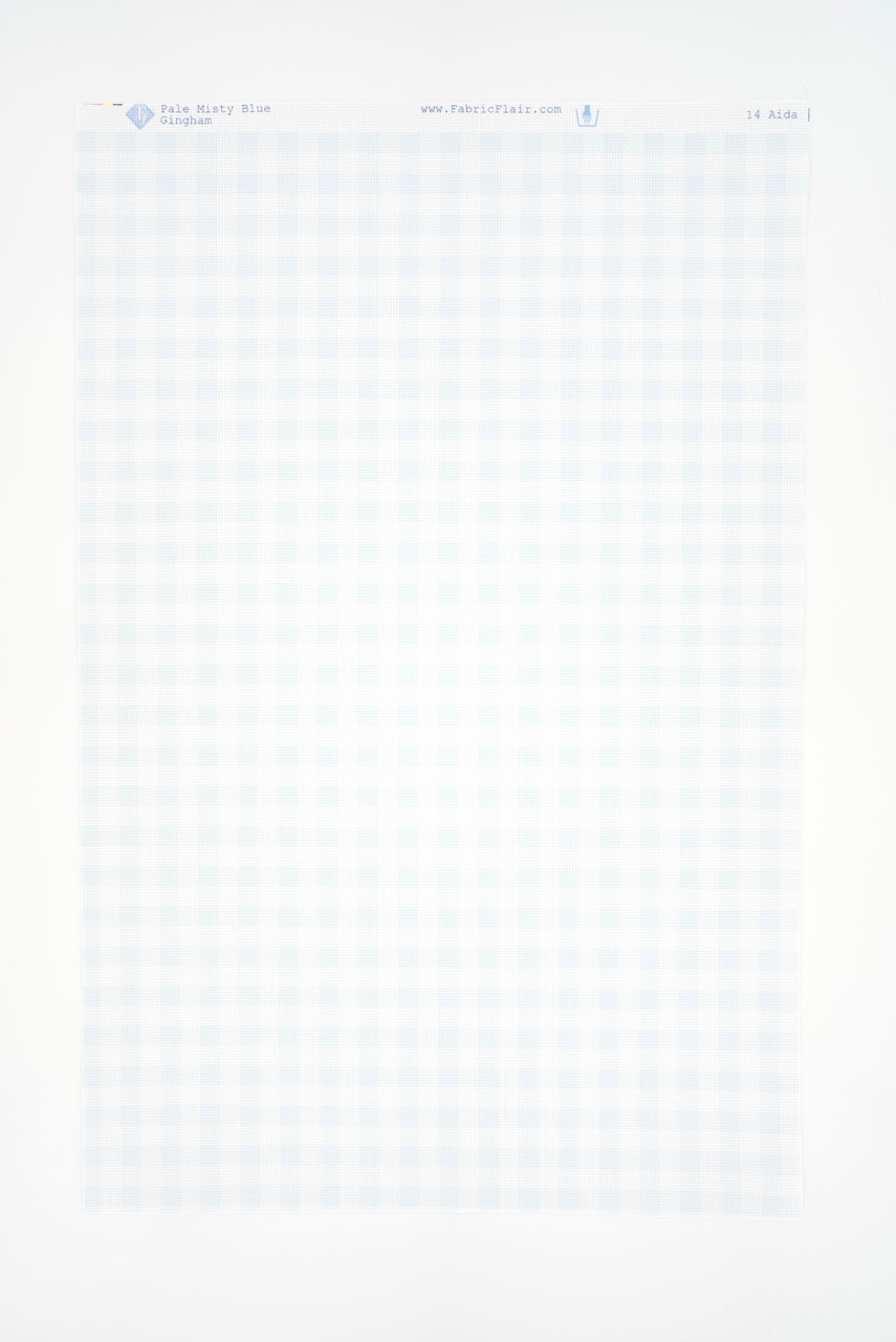 Pale Misty Blue Gingam Cross Stitch Fabric