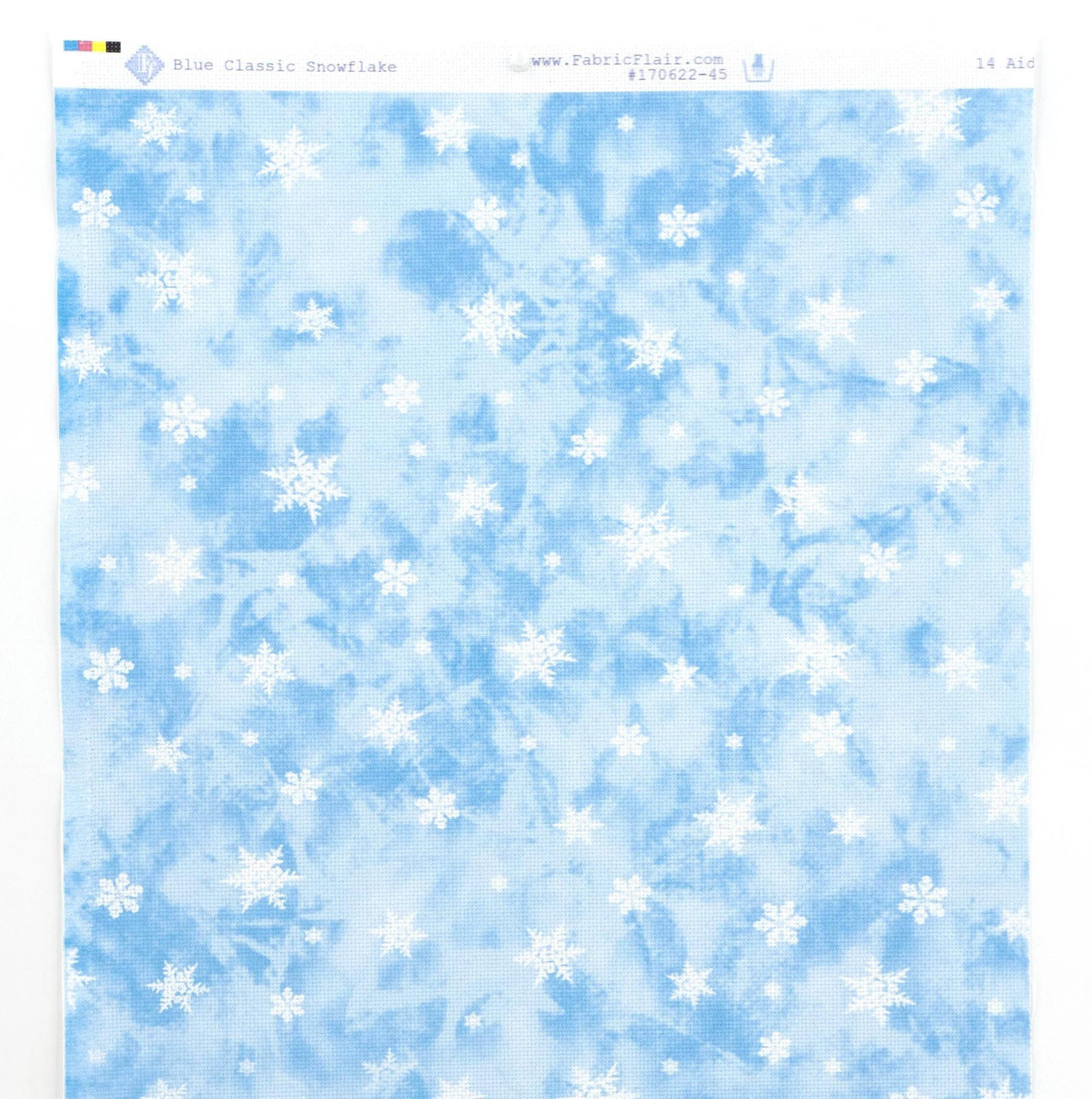 Blue Classic Snowflake Cross Stitch Fabric