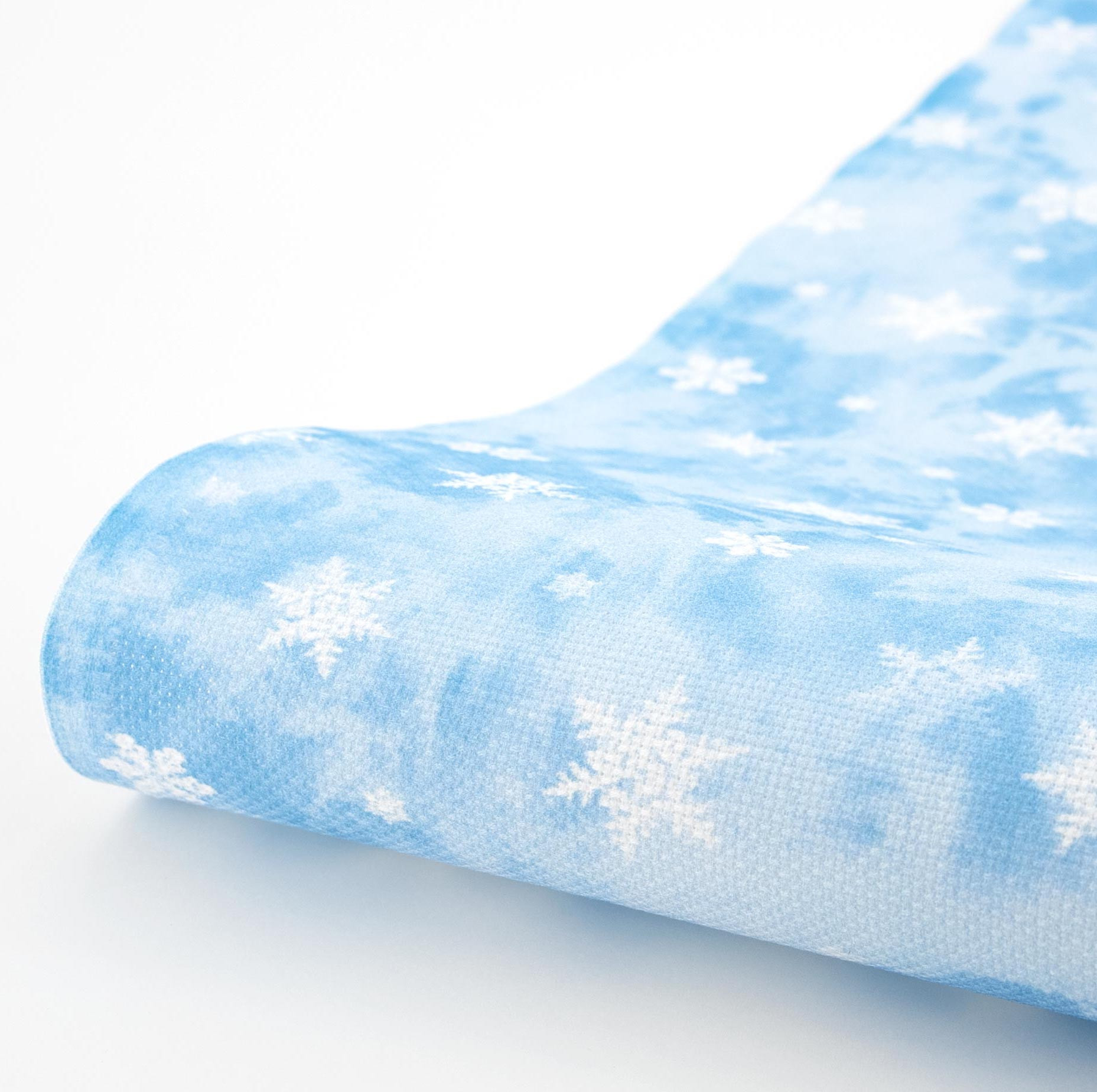 Blue Classic Snowflake Cross Stitch Fabric