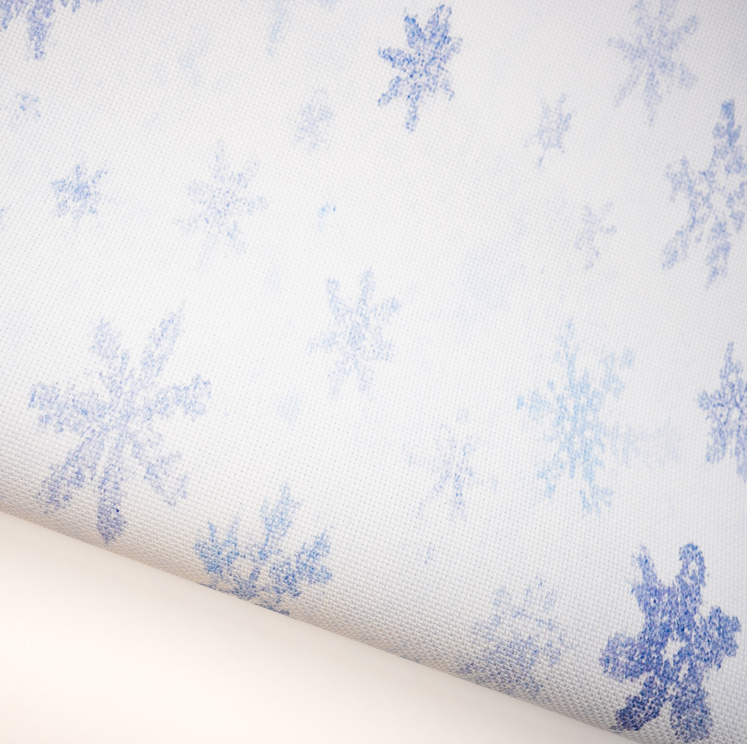Faded Snowflakes on White Cross Stitch Fabric
