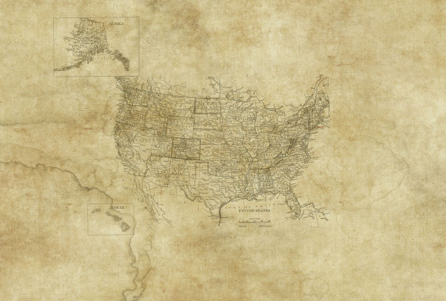 Map of the United States Cross Stitch Fabric