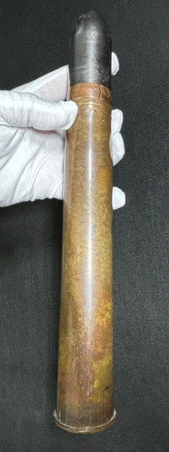 Awesome Inert Nazi 37mm PAK round with book