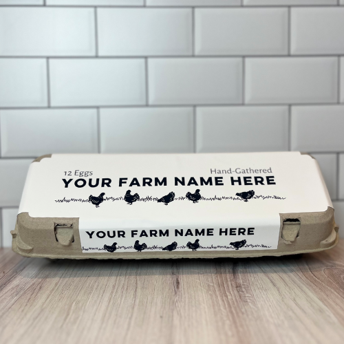 Customize your egg cartons with this personalized red barn full top ...