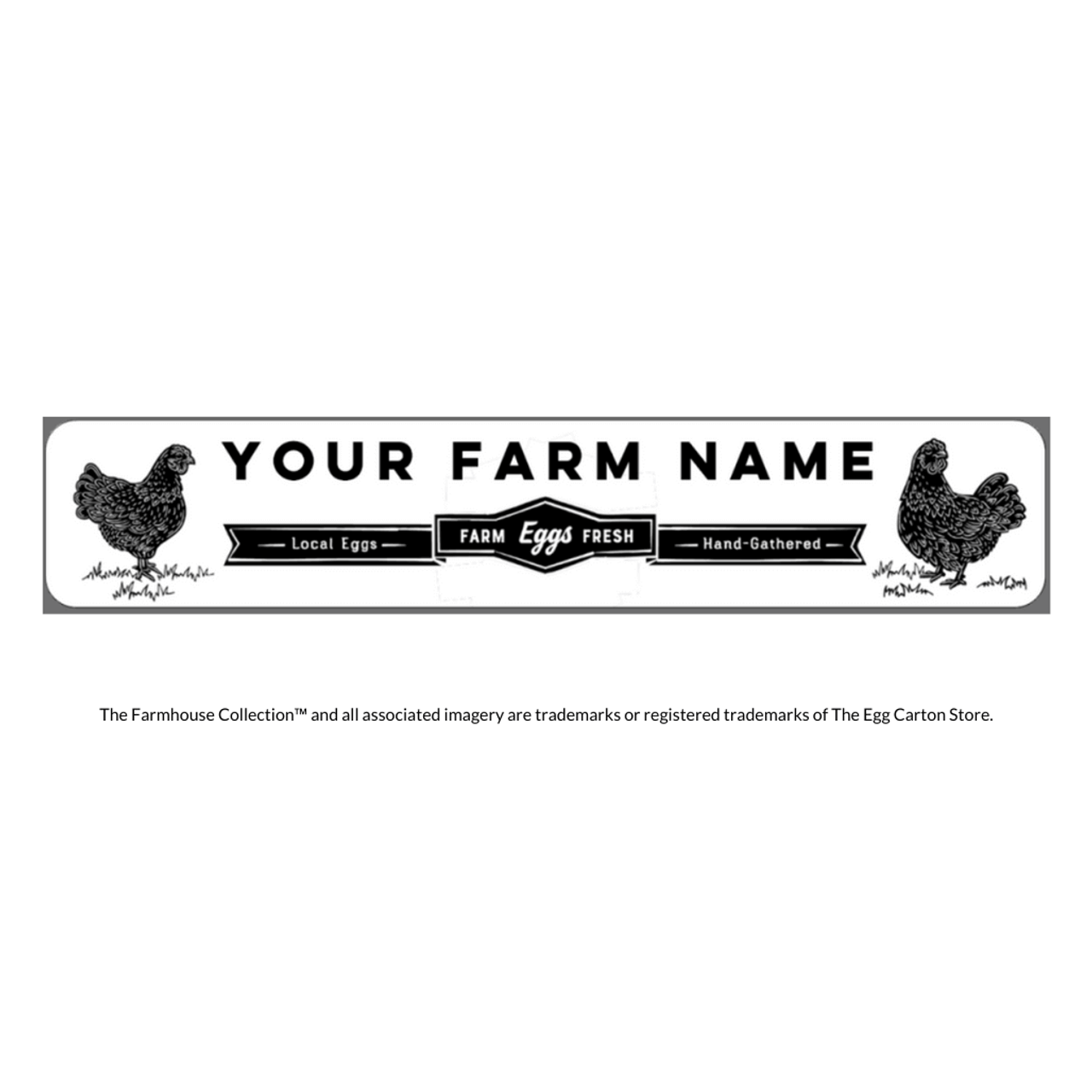 The Farmhouse Collection: Vintage Ribbon & Two Hens Small Egg Carton Label