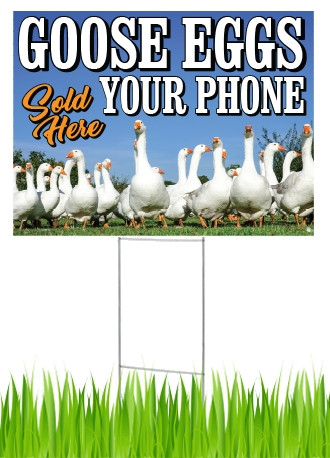 Double Sided Yard Sign | Farm Fresh Goose Eggs For Sale Sign