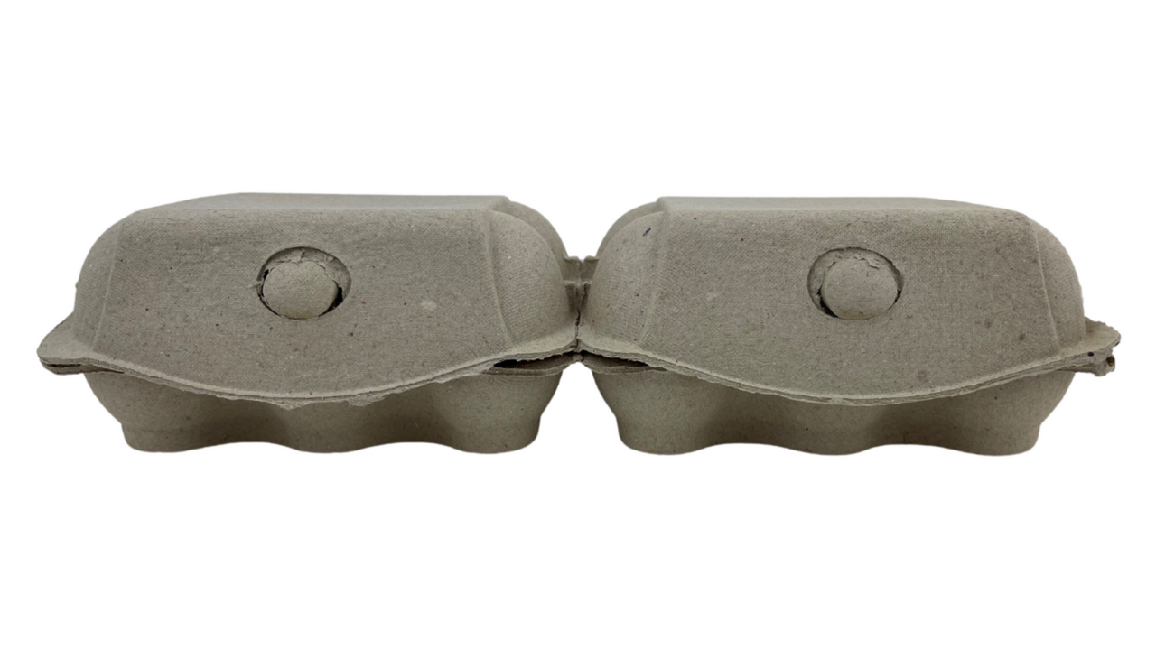 Blank Split Six-Egg Paper-Pulp Egg Carton | Compostable Paper/Cardboard ...