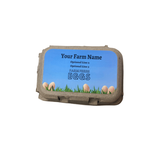 Medium Custom Egg Carton Label - Fresh Eggs in Grass