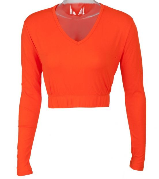 Cheer Fantastic V-Neck Midriff Bodysuit 00422