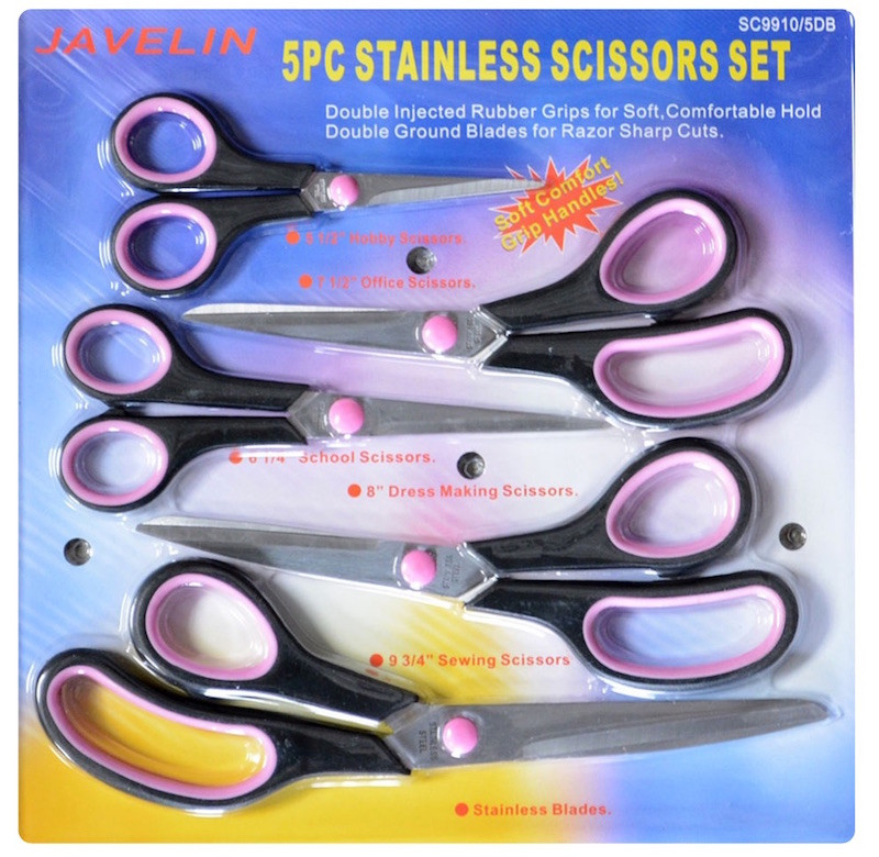 Firm Grip 3 Piece Stainless Steel Scissors Set