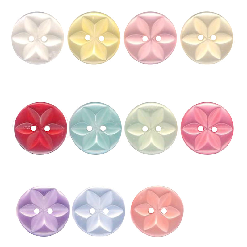 Star Button Two Hole 18L D:11mm 50pc