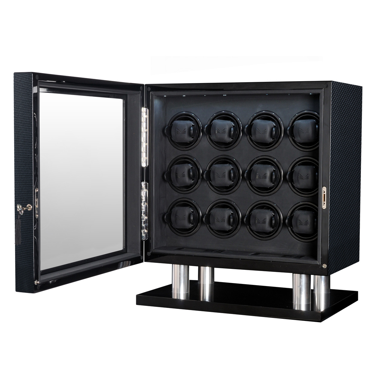 Volta 12 Black Carbon Fiber Watch Winder | ewatchbox.com