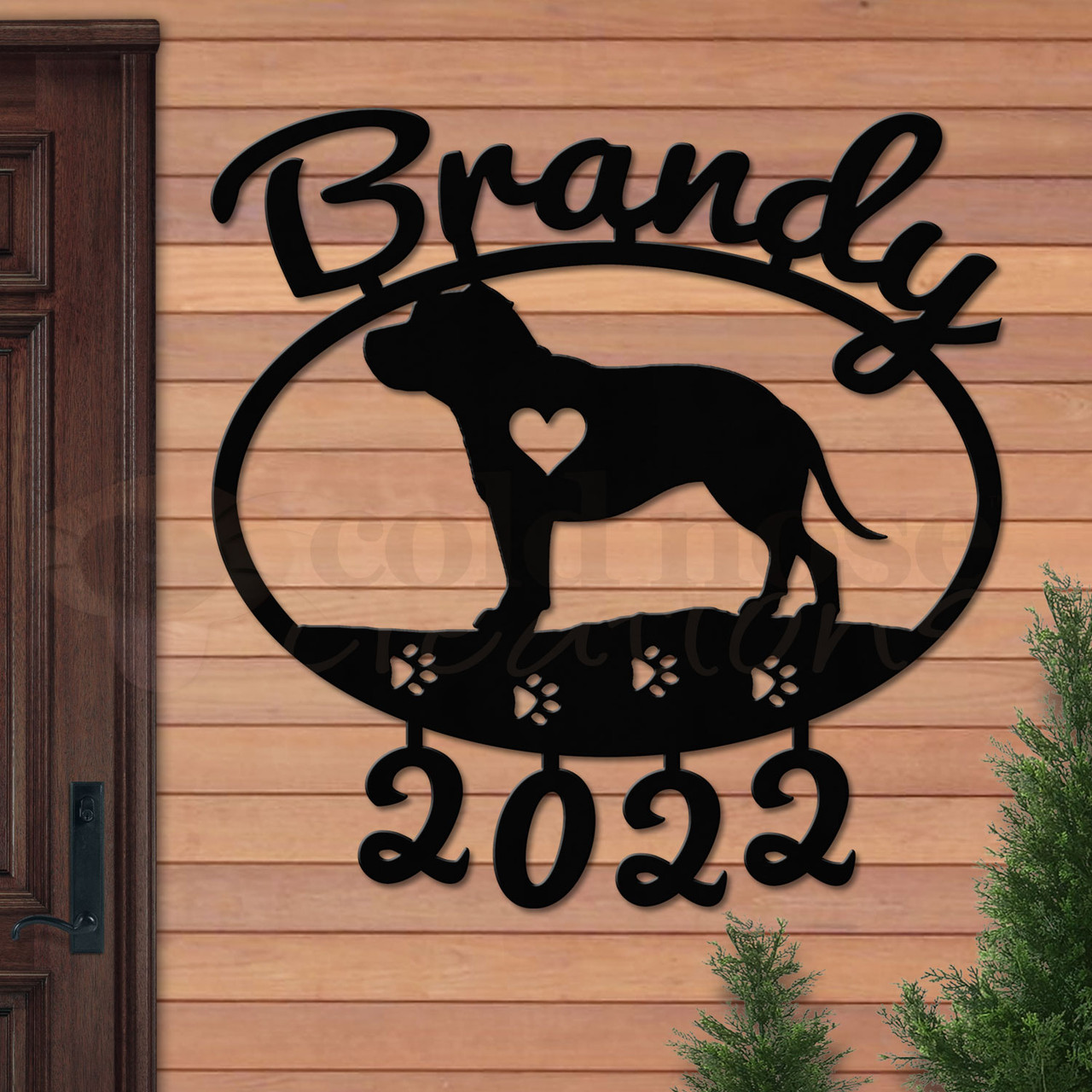 Custom Dog Theme Staffordshire Bull Terrier Name and Address Oval ...