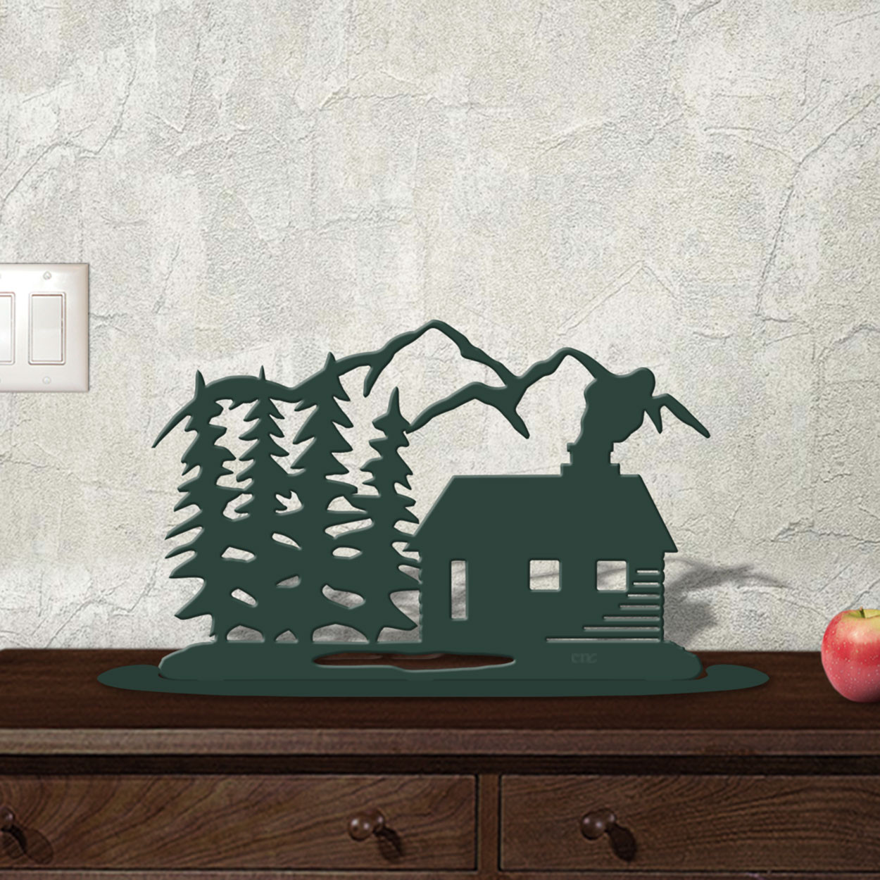 Lodge Decor Mountain Cabin Metal Tabletop Sculpture