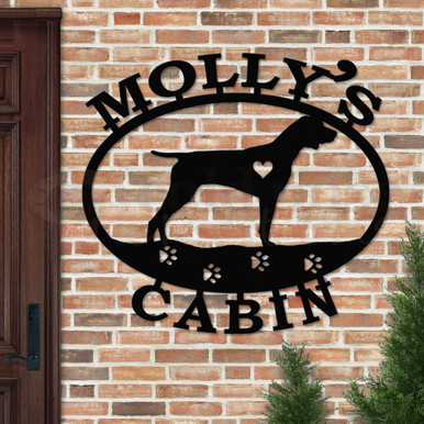 Custom Dog Theme Shorthaired Pointer Custom Text Oval Outdoor Wall Sign