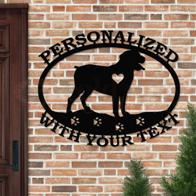 Custom Dog Theme Rottweiler Custom Text Oval Outdoor Wall Sign