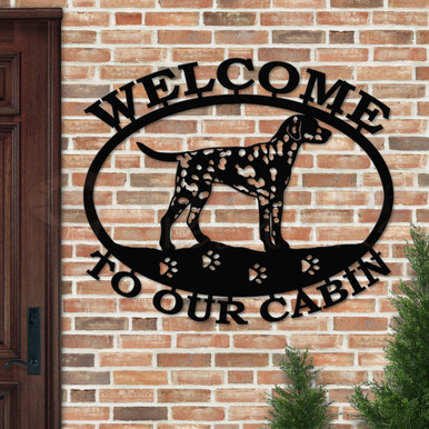 Custom Dog Theme Dalmatian Custom Text Oval Outdoor Wall Sign