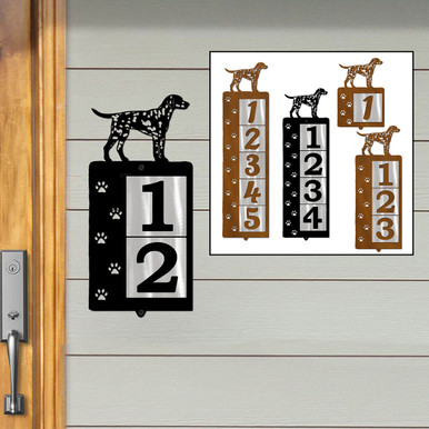 Dog Theme Dalmatian Reflective Address Number Tiles - Choose Size and Color