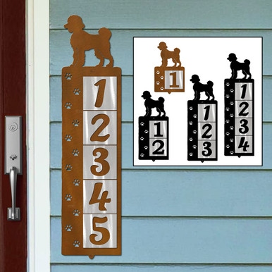 Dog Theme Miniature Poodle Reflective Address Number Tiles - Choose ...