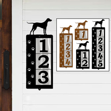 Dog Theme Vizsla Reflective Address Number Tiles - Choose Size and Color