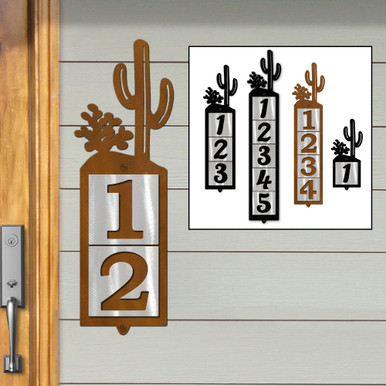 Southwestern Decor Cactus Reflective Address Number Tiles - Choose Size ...