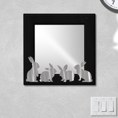 Animal Theme Bunnies 16in Wide Accent Mirror