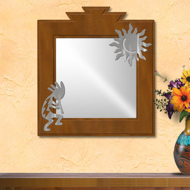 Southwest Decor Kokopelli and Sun 16in Wide Accent Mirror