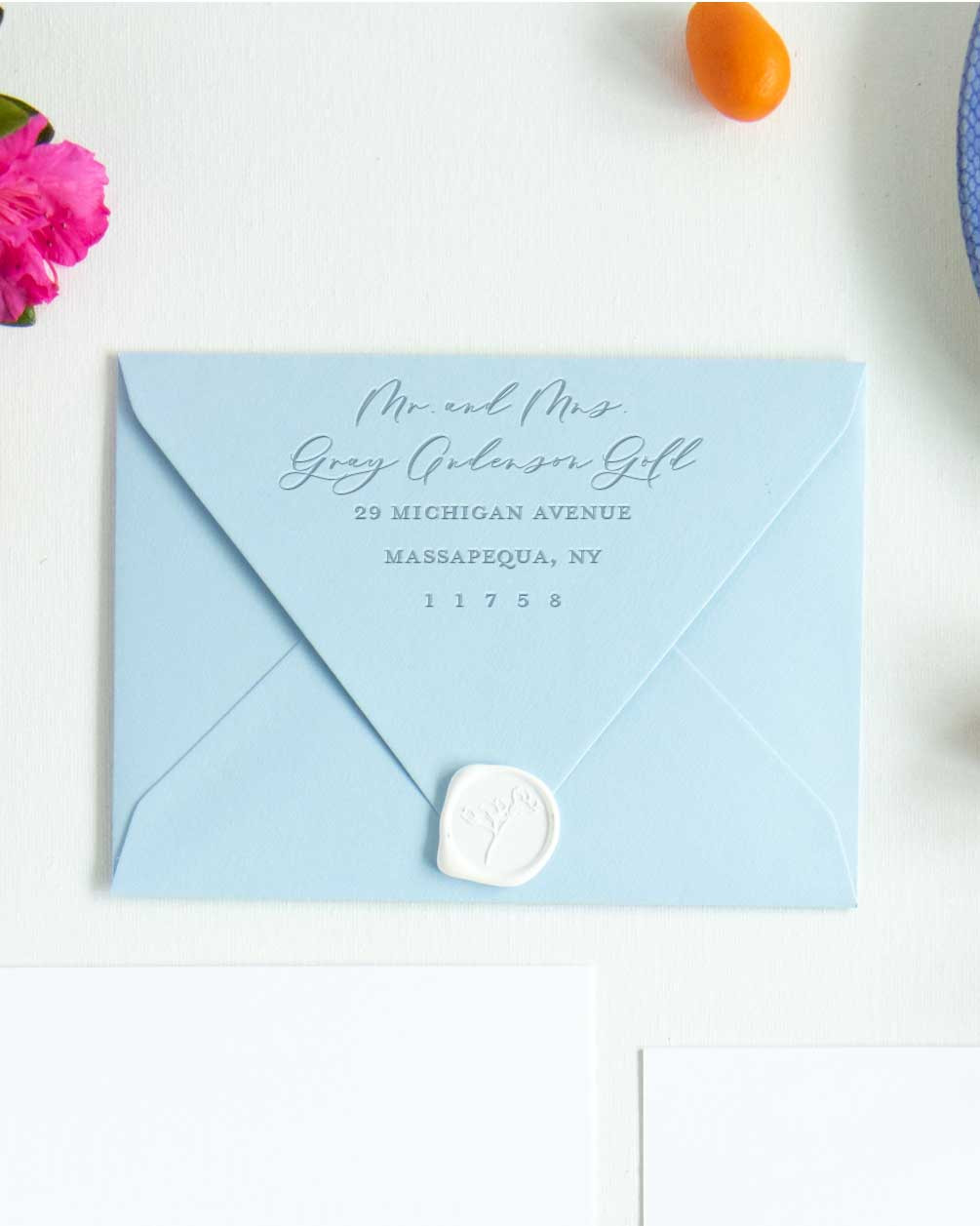 Custom White Ink Envelope Addressing