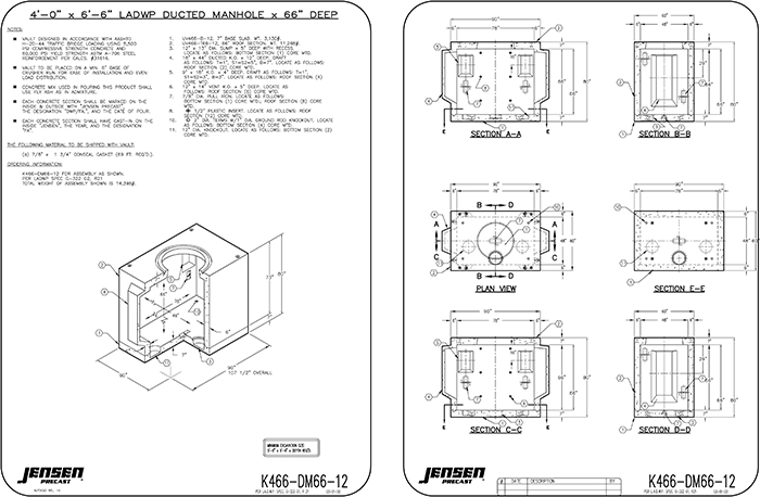 Ducted Vault - 4878 w/ Manhole Opening - LADWP | Jensen Precast