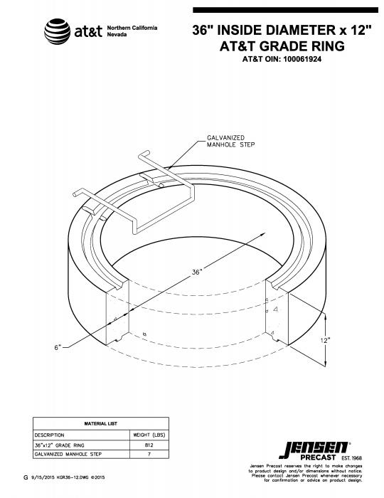 Grade Ring - 3648 - AT&T | Jensen Precast
