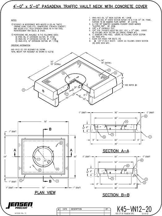 4860 Traffic Vault Neck with Concrete Cover - City of Pasadena | Jensen ...