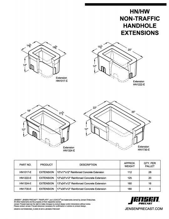 Handhole Extension – 13" x 24" x 12" – Concrete | Jensen Infrastructure