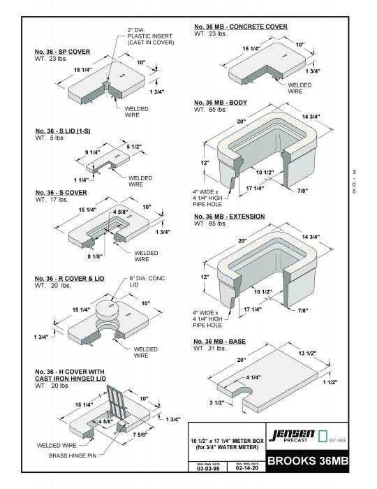 Brooks 36-H MB Base - Precast Concrete - Jensen Precast