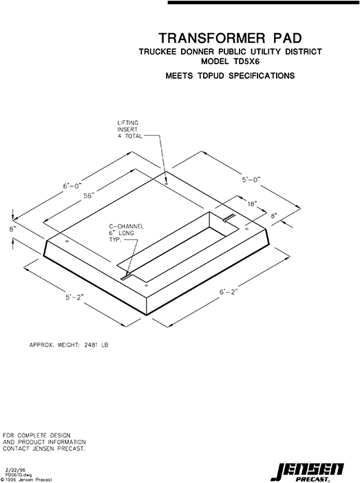 Transformer Pad - 6072 - TDPUD | Jensen Infrastructure