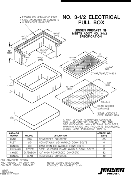 N9 Covers - ADOT no. 3-1/2 - Jensen Precast