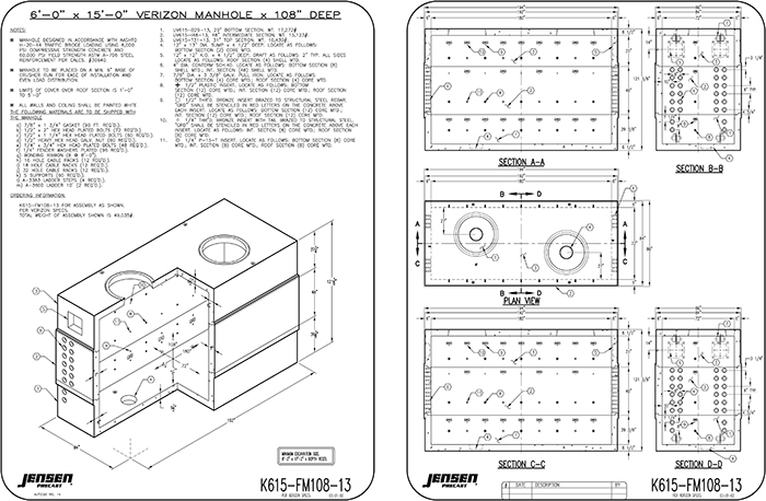 Vault - 72180 x 108 w/ Access Openings - Verizon | Jensen Infrastructure