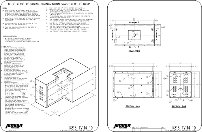 Transmission Vault - SDGE - 34002-01 | Jensen Precast