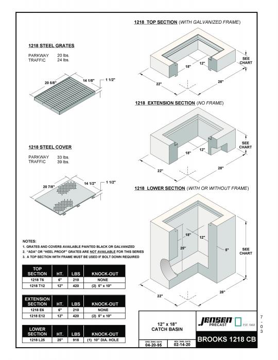 Brooks 1818 CB - Catch Basin - Base | Jensen Precast