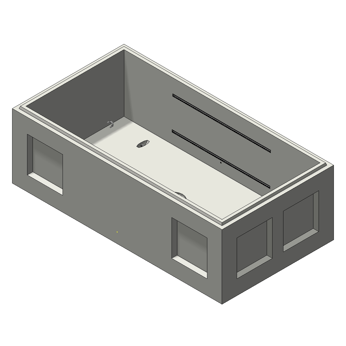 Vault 72144 x 42 Rect. Bottom Section Knockout Sump | Jensen Precast