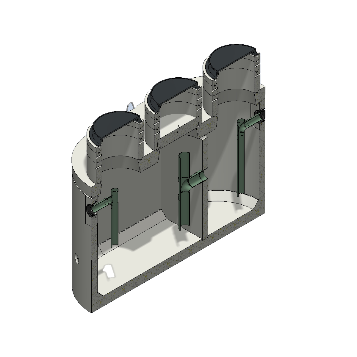 Oval Traffic Rated Clarifier - 1000 gallons - Center Access - Double ...