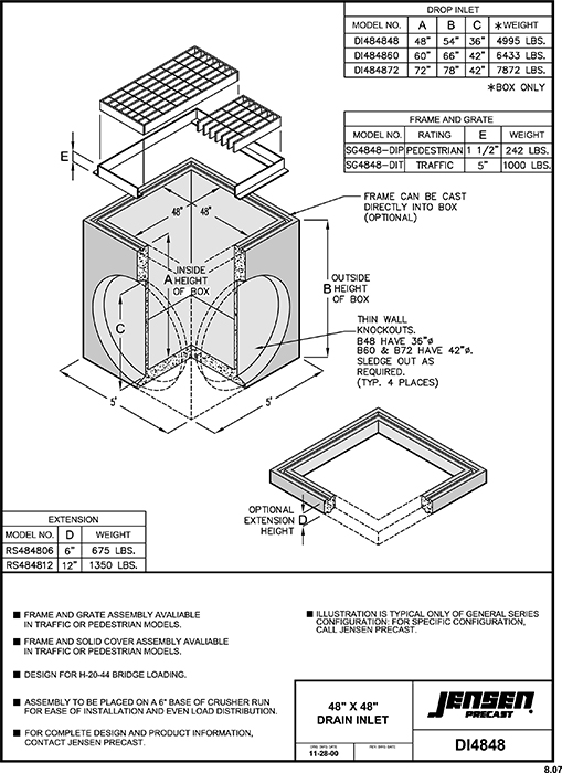 Drop inlet - 48 in. x 48 in. | Jensen Infrastructure
