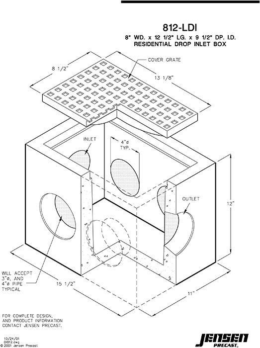 Yard drain box - 812 LDI | Jensen Infrastructure